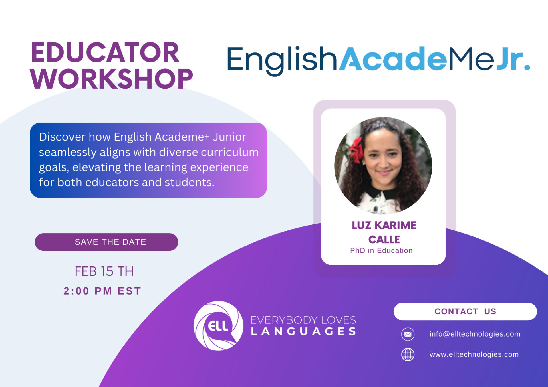 Educator Workshop – English AcadeMe Junior - ELL Technologies